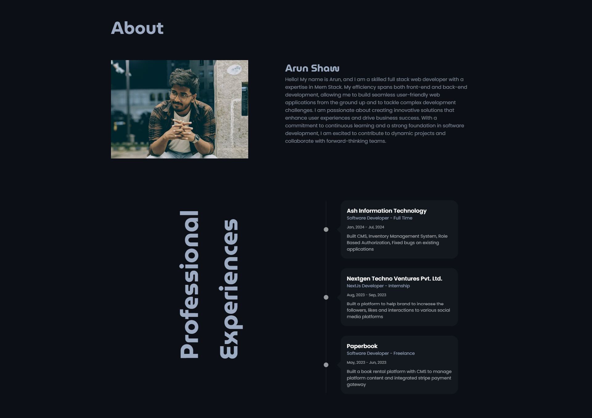 Arun Shaw - Software Developer